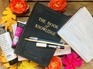 art journal in an old book - Pink Spark Studio