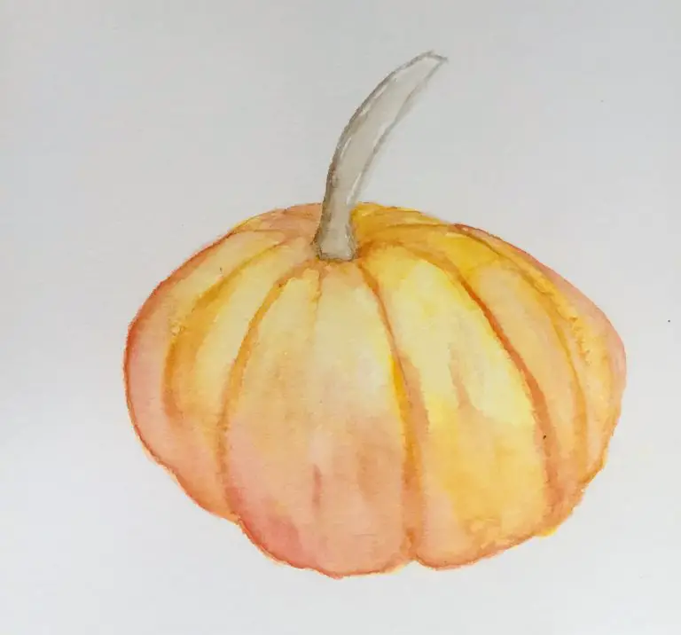 watercolor pumpkin tutorial - Pink Spark Studio