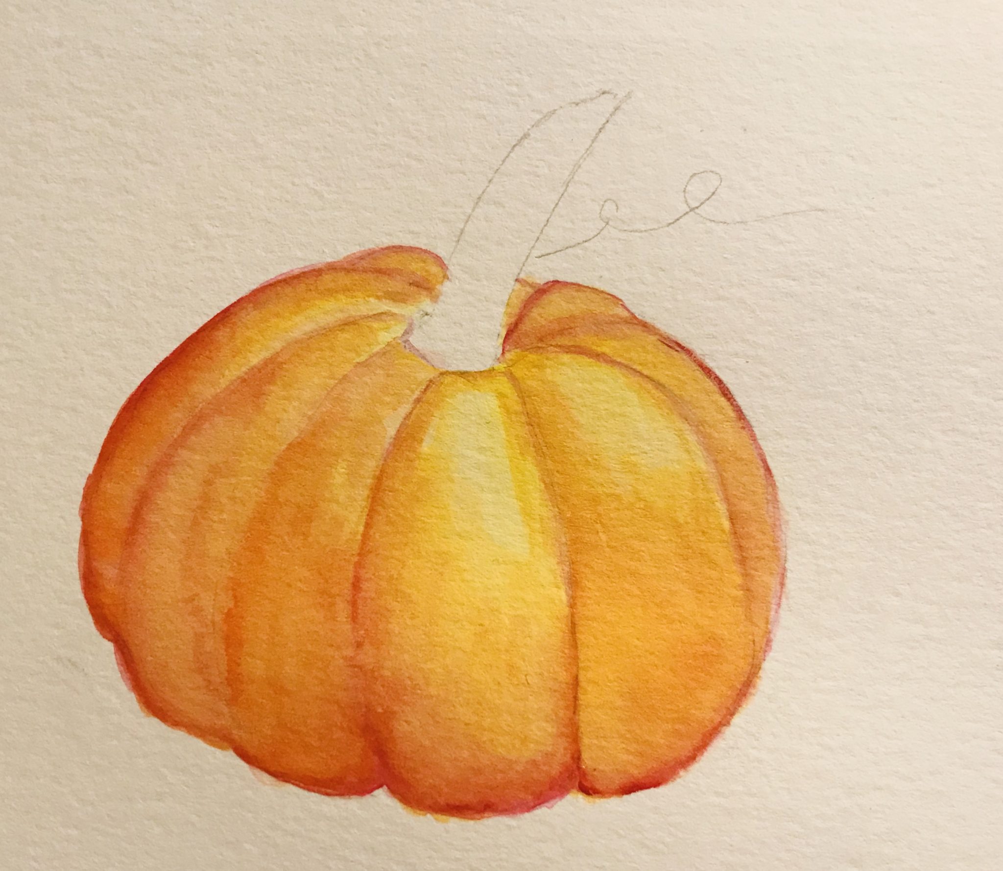 watercolor pumpkin tutorial - Pink Spark Studio