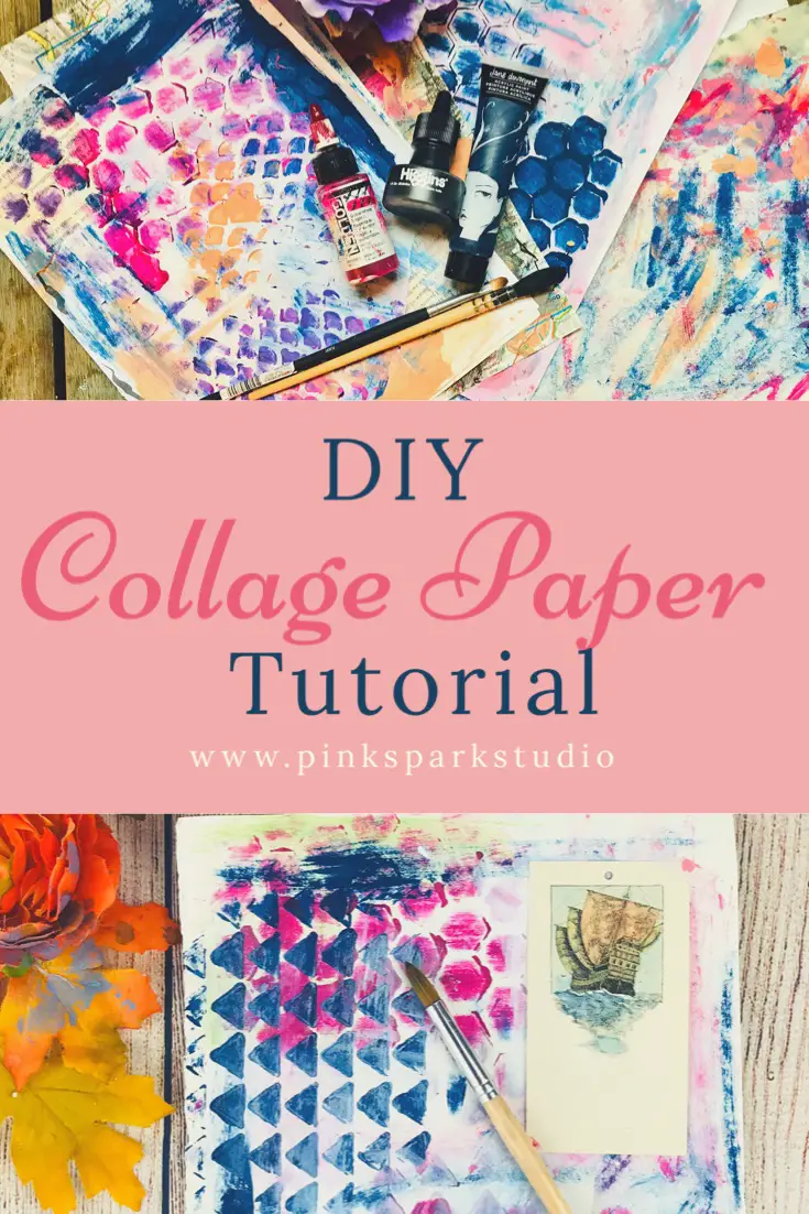 Make your own collage paper - Pink Spark Studio