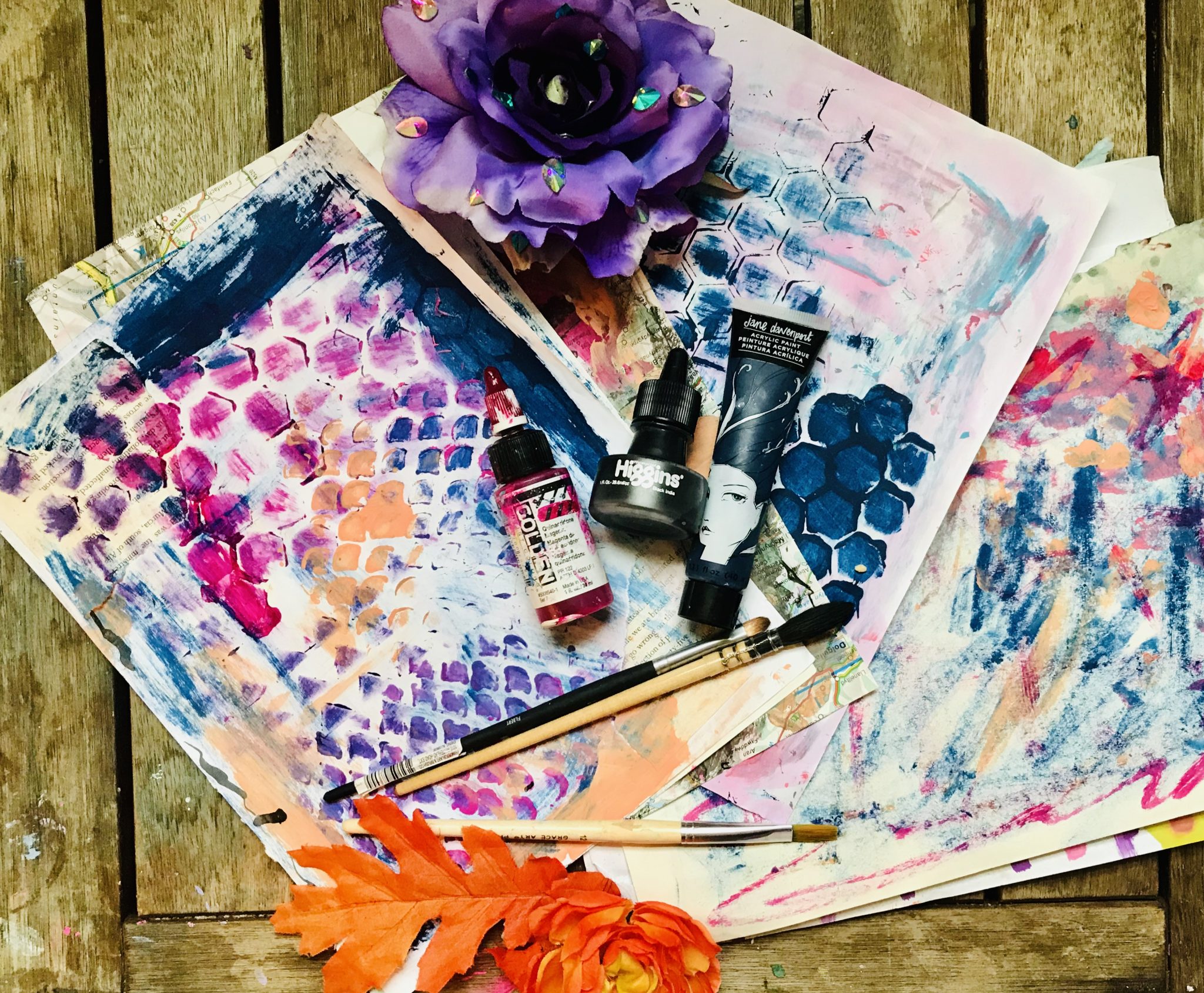 Make your own collage paper - Pink Spark Studio