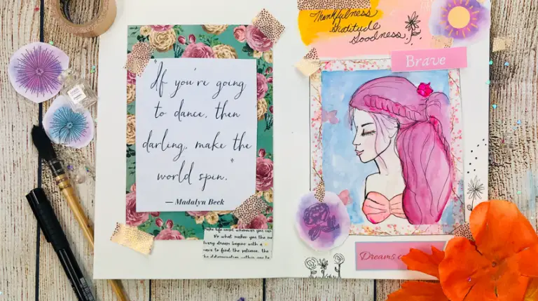 How to add words and Lettering to your art journal - Pink Spark Studio